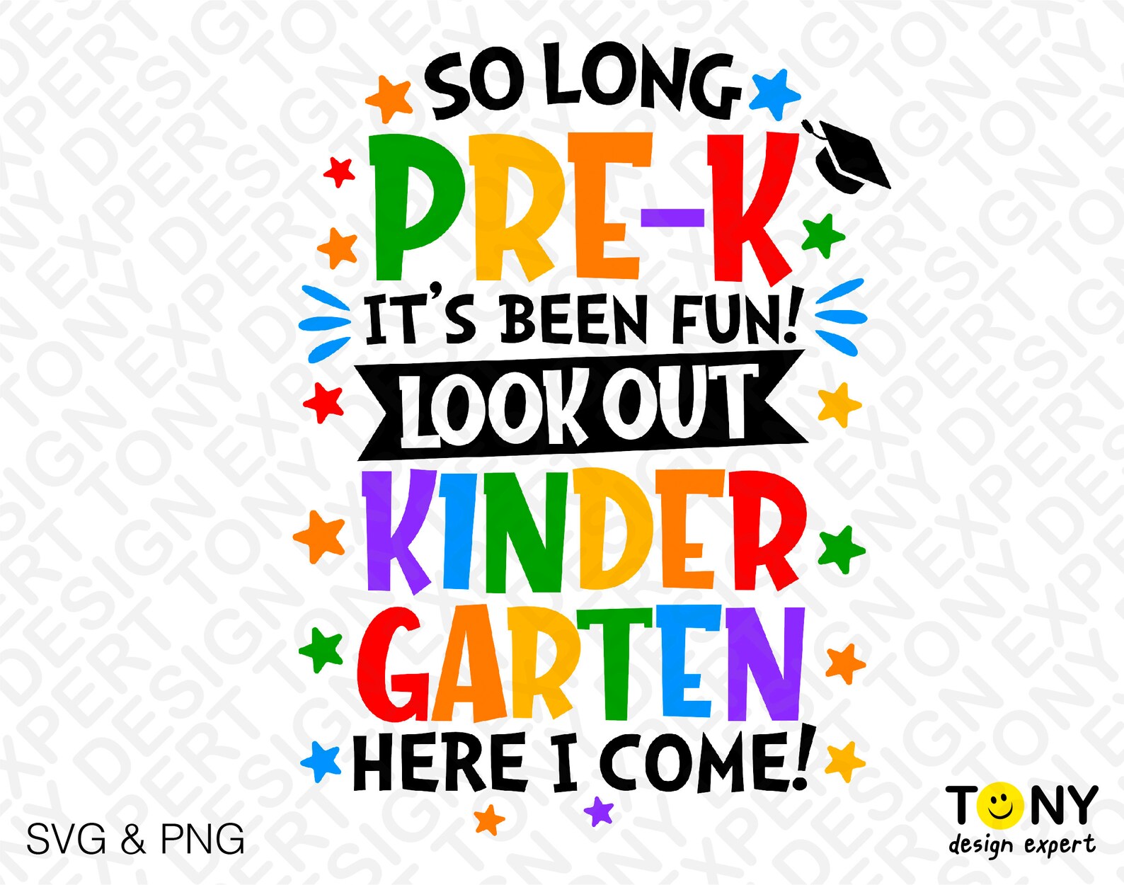 So Long Pre-k It's Been Fun Kindergarten Here I Come Svg Png, Graduate ...