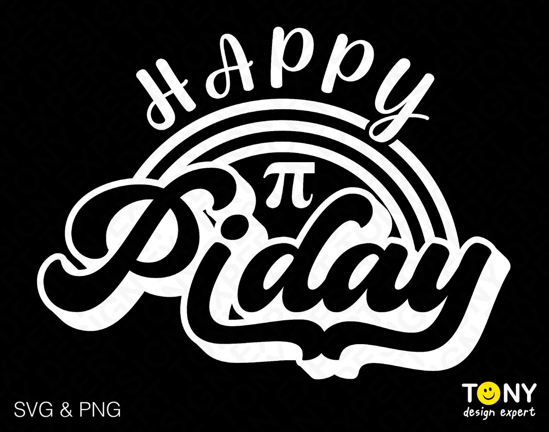 Happy Pi Day Svg Png, Pi Day Svg, Rainbow Svg, Trendy Retro Rainbow Svg ...