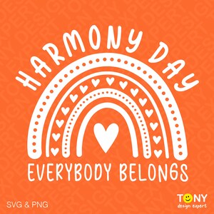 Harmony Day Svg Png, Everybody Belongs Svg, Trendy Orange Doodle Heart ...