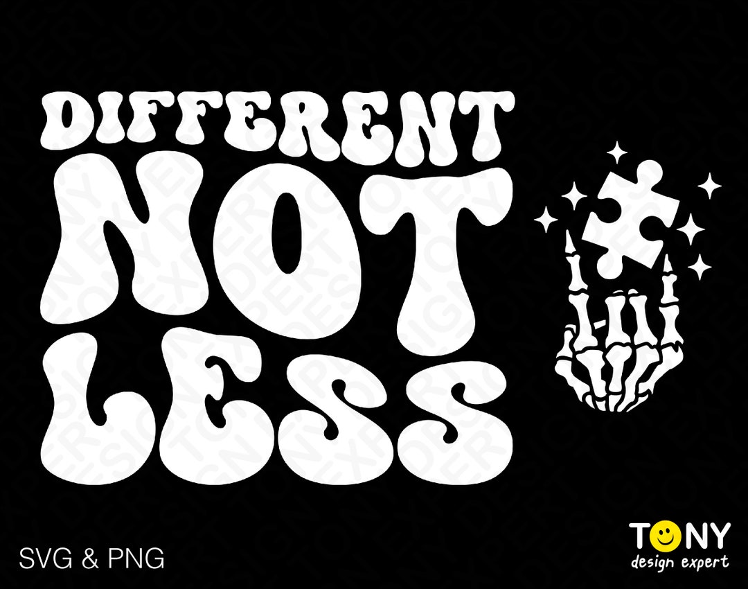 2 Bundle, Different Not Less Svg Png, Autism Puzzle Piece Front Back ...