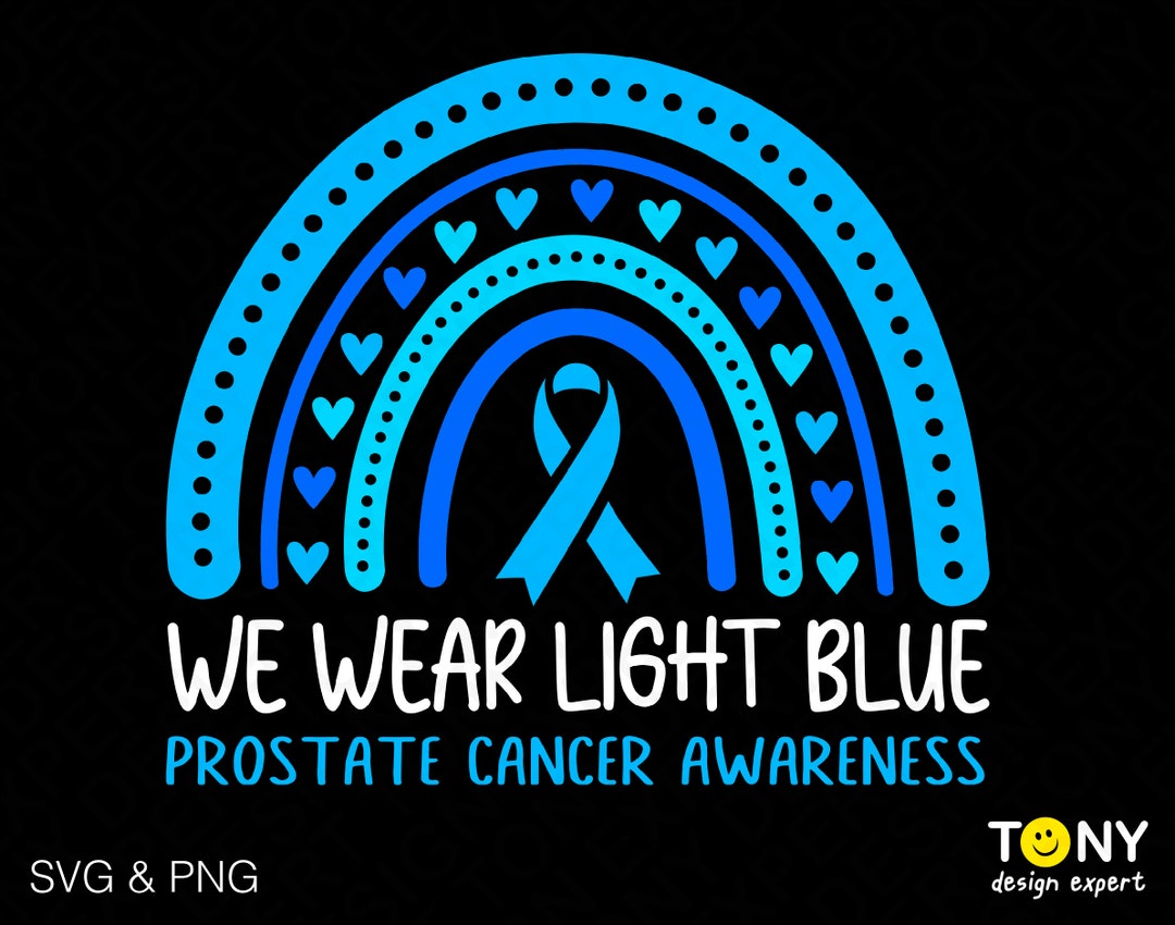 We Wear Light Blue Svg Png, Prostate Cancer Awareness Svg, Trendy Boho ...