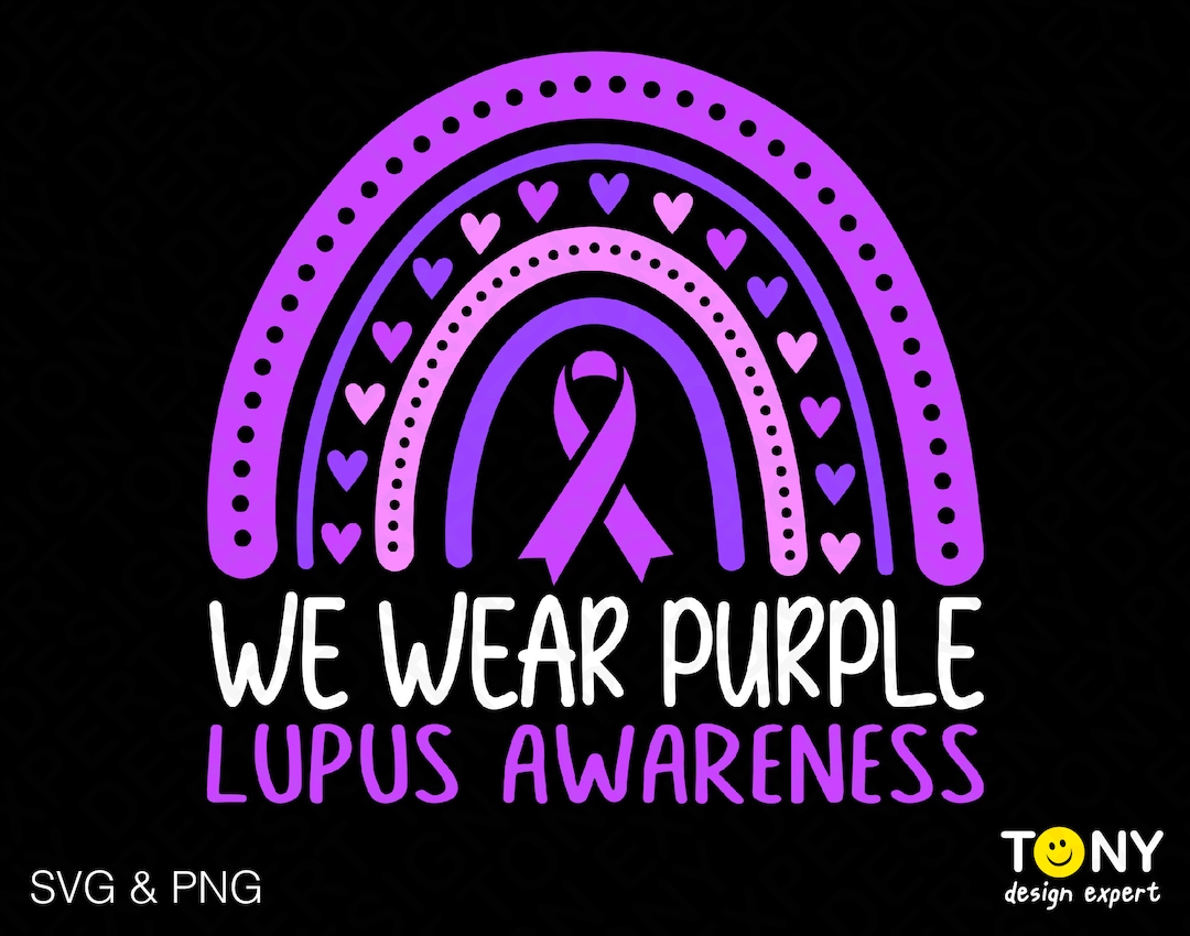 We Wear Purple Svg Png, Lupus Awareness Svg, Purple Ribbon Svg, Trendy ...