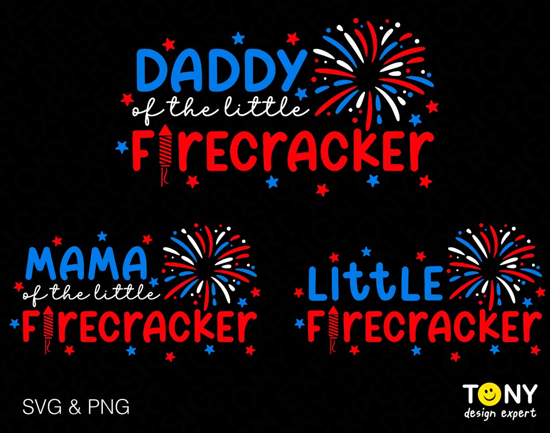 Little Firecracker Family Bundle Svg Png, 4th of July, Independence Day ...