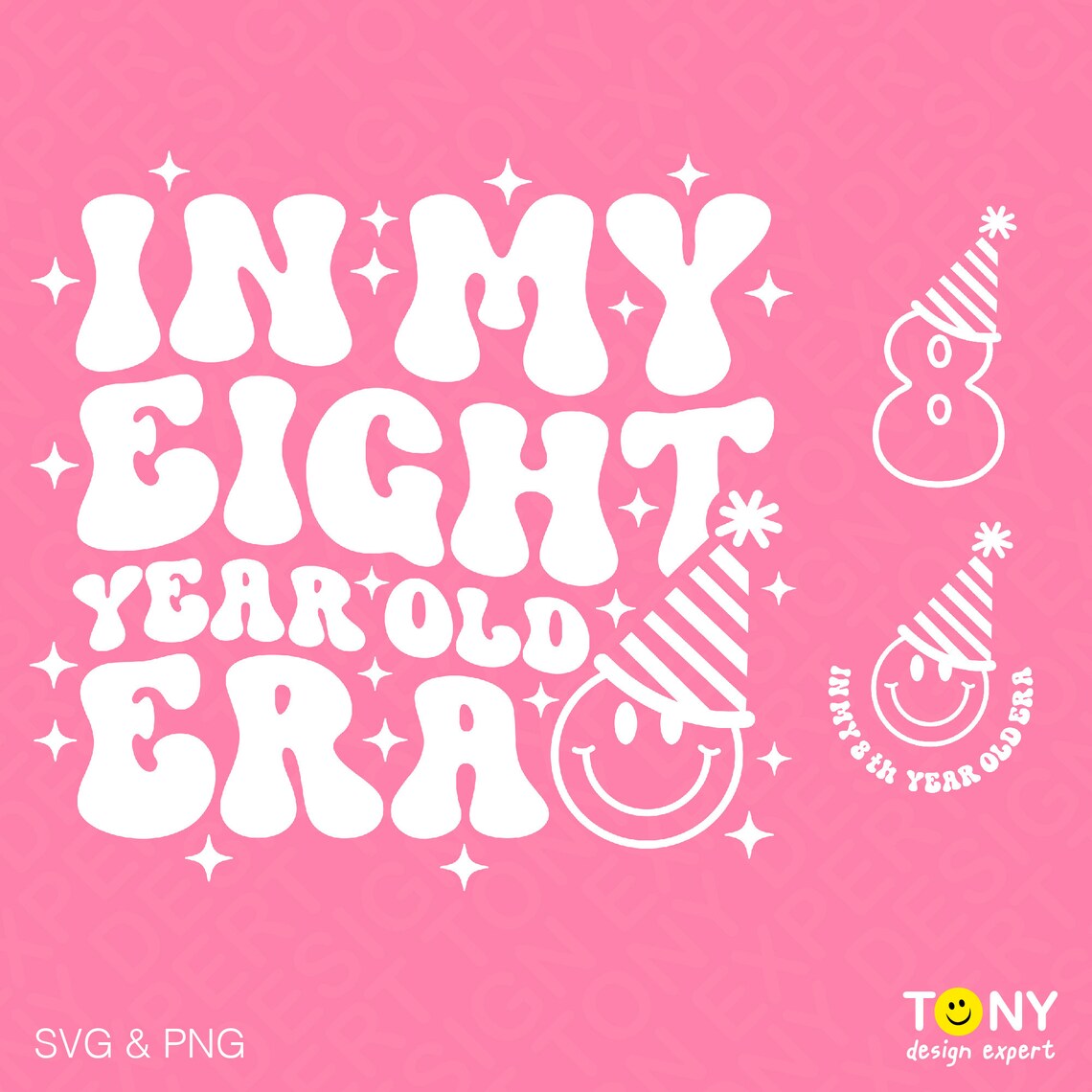 3 Design Bundle in My Eight Year Old Era Svg Png, 8th Birthday Svg ...