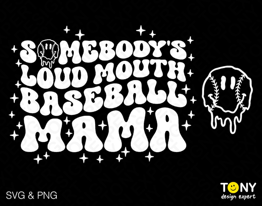 Somebodys Loud Mouth Baseball Mama Svg Png Front Back Pocket Retro