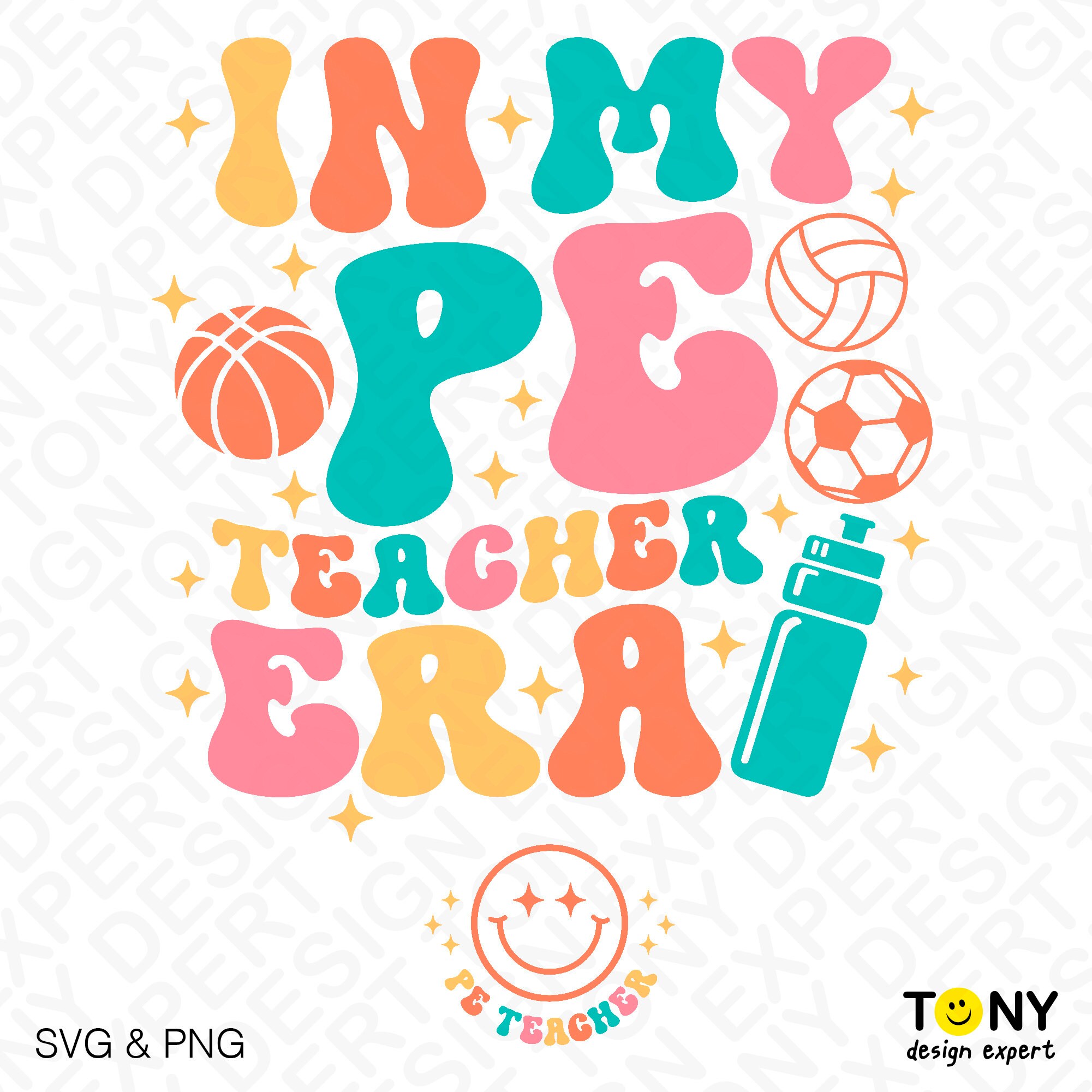 In My PE Teacher Era Svg Png, Funny PE Teacher Gift Idea, Trendy Retro ...