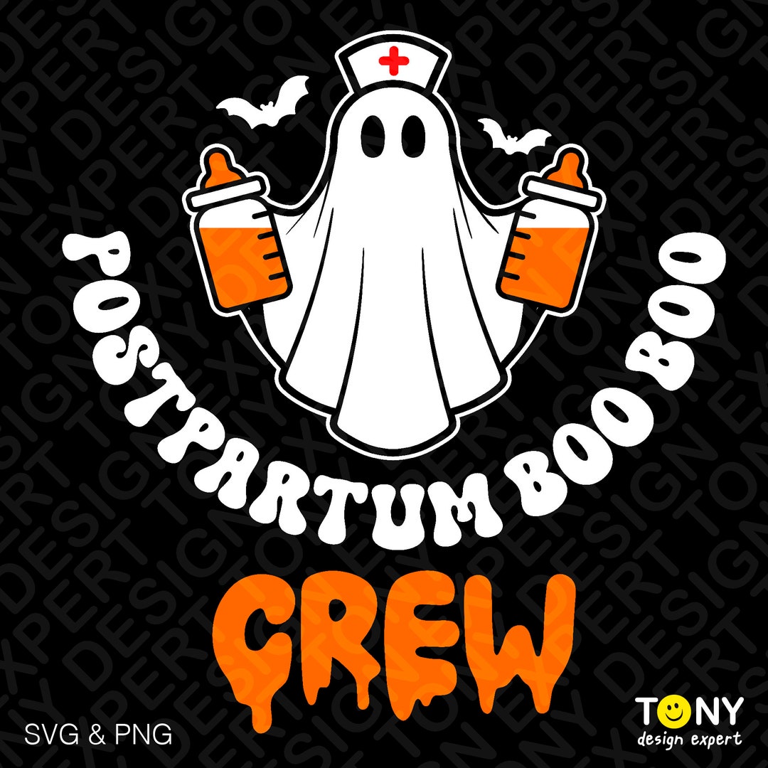 Postpartum Boo Boo Crew Svg Png, L&D Nurse Svg, Funny Halloween Nurse ...