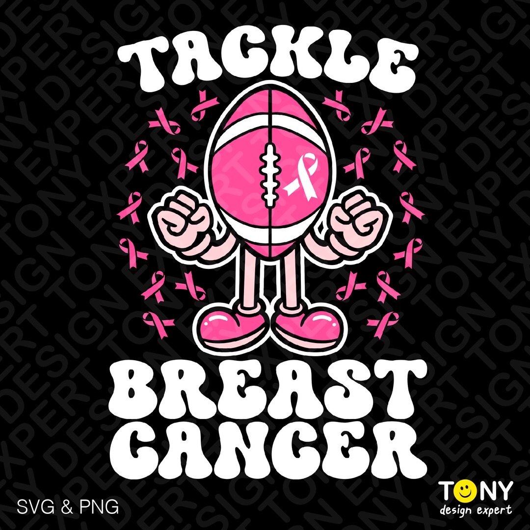 Tackle Breast Cancer Svg Png, Breast Cancer Awareness Svg, Football ...