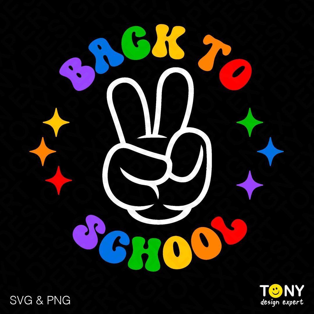 Back to School Svg Png, First Day of School Svg, Funny V Hand Sign ...