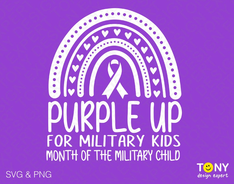 Purple up Svg Png, Military Kids Svg, Month of Military Child Awareness ...