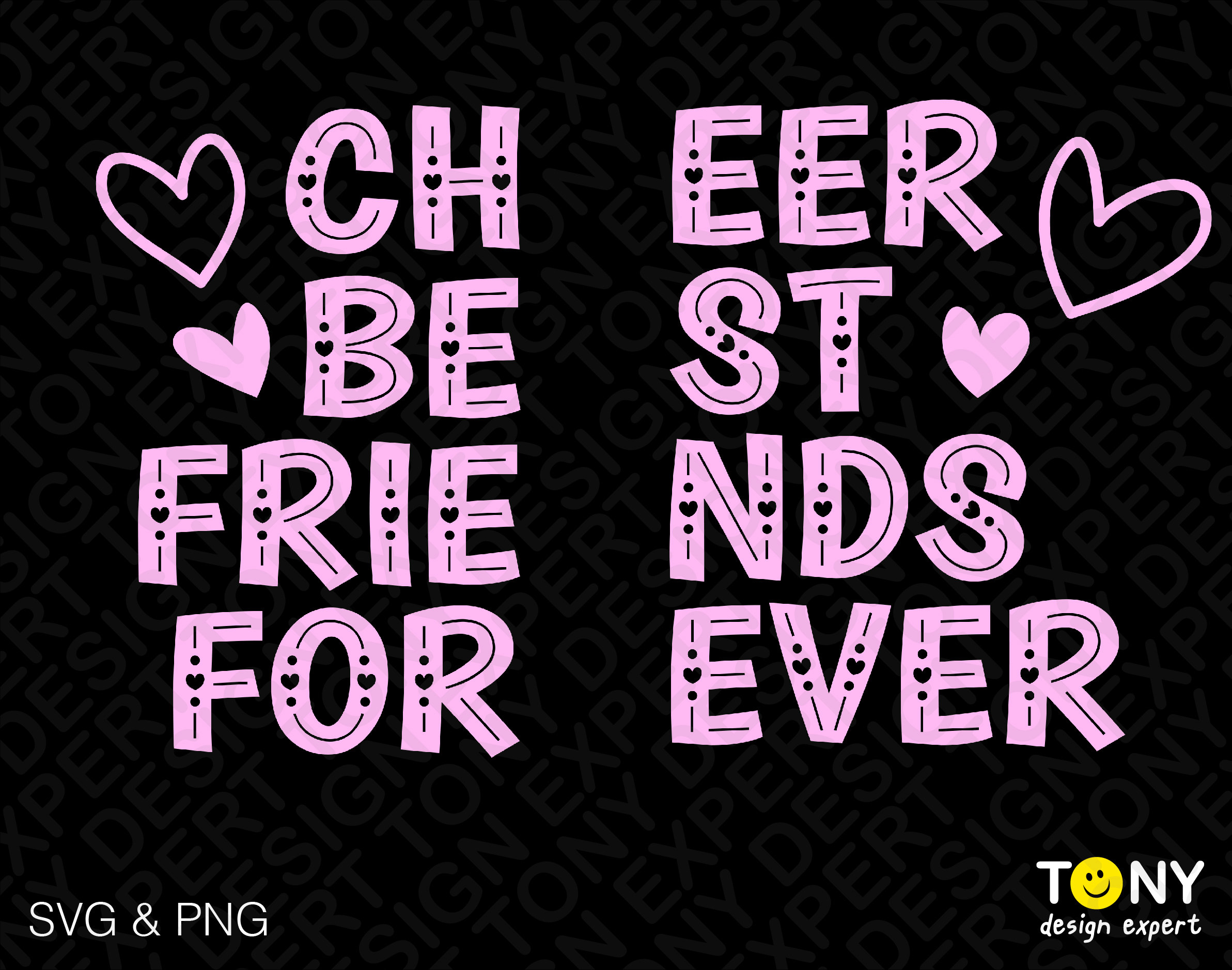 Cheer Best Friends Forever Svg Png Cheer Svg Besties Forever - Etsy