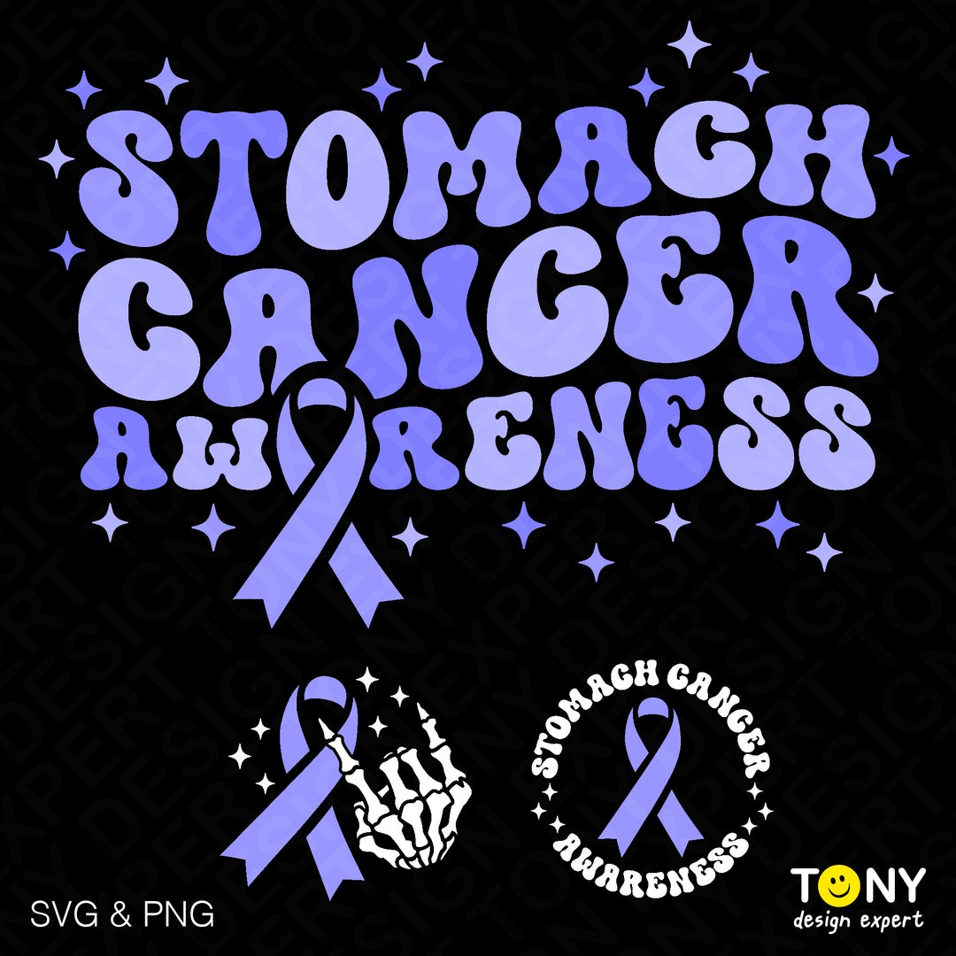 Stomach Cancer Awareness Svg Png, Periwinkle Ribbon Svg, Trendy Retro ...
