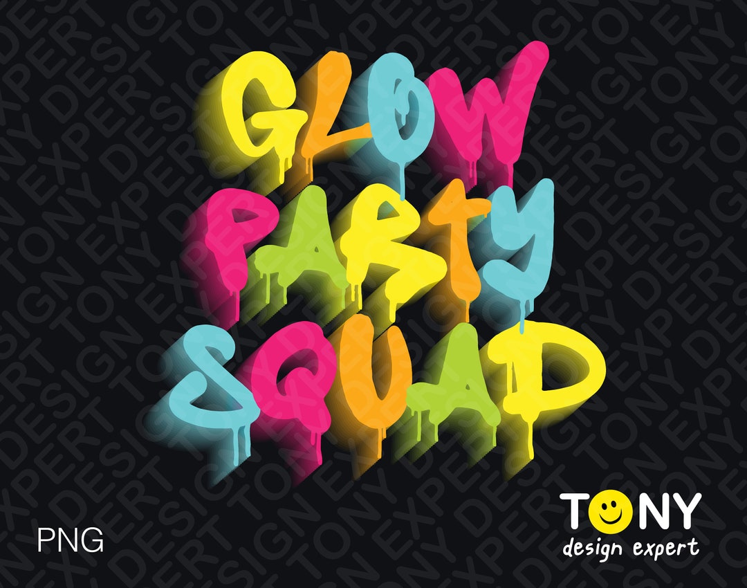 Glow Party Squad Png, Let's Glow Party Png, Colorful Paint Splatter ...