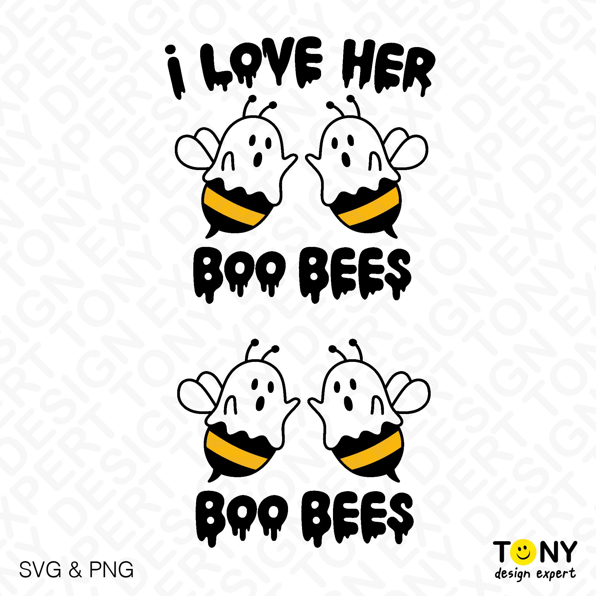 I Love Her Boo Bees Svg Png, Funny Boo Bees Svg, Mom Dad Family ...