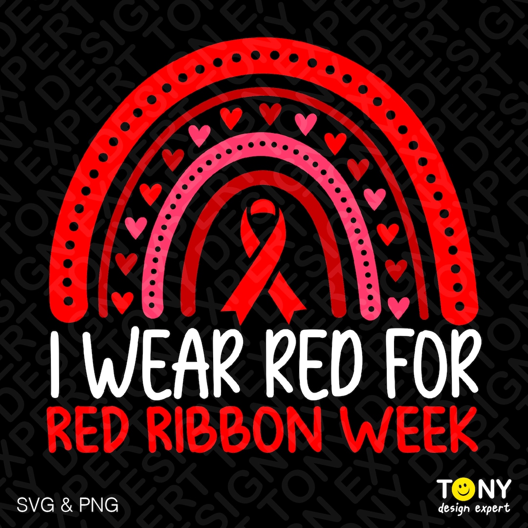 We Wear Red for Red Ribbon Week Svg Png, Say No to Drugs Svg, Trendy ...