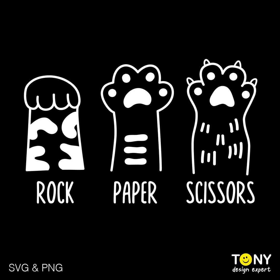 Rock Paper Scissors Svg Png, Kawaii Group Matching Funny Halloween Easy ...