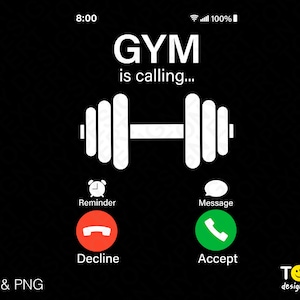 Gym is Calling Svg Png, Incoming Call Svg, Gym Svg, Funny Call Screen ...