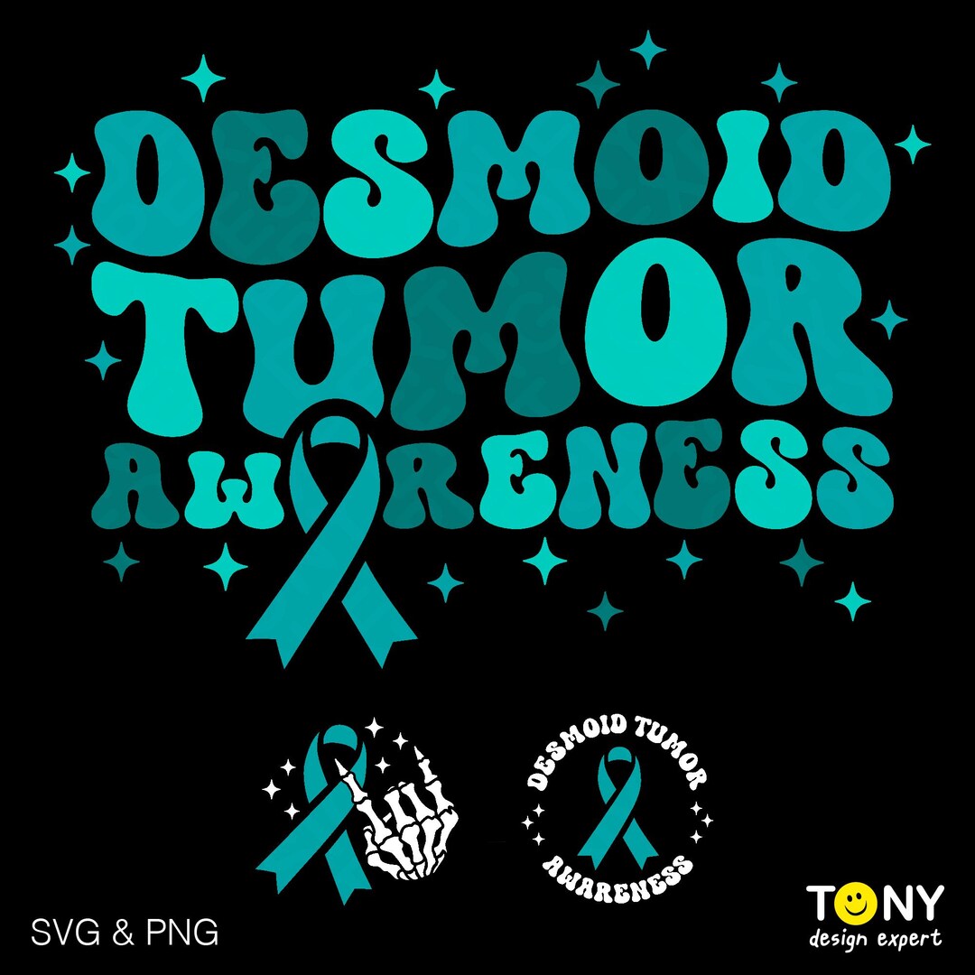 Desmoid Tumor Awareness Svg Png, Teal Ribbon Svg, Front Pocket Included ...