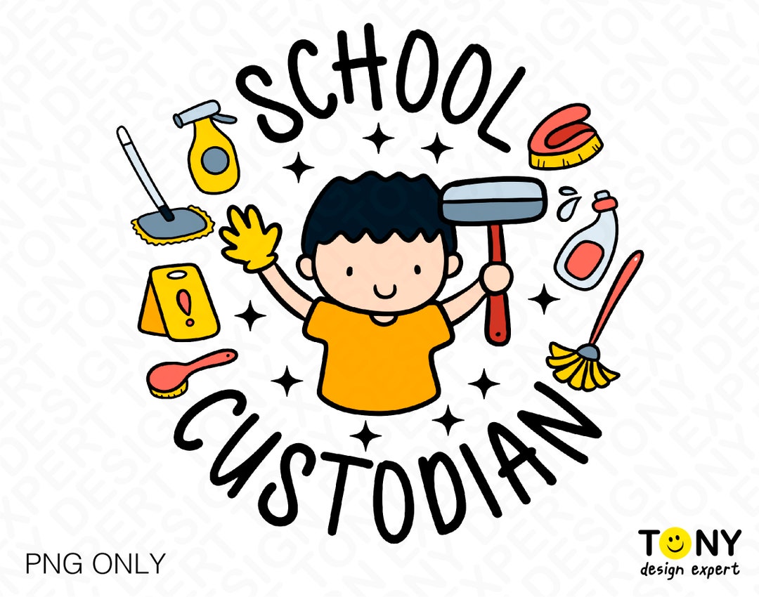 Funny School Custodian Png, School Janitor Png, Custodian Squad Png, Custodian Appreciation Gift ...