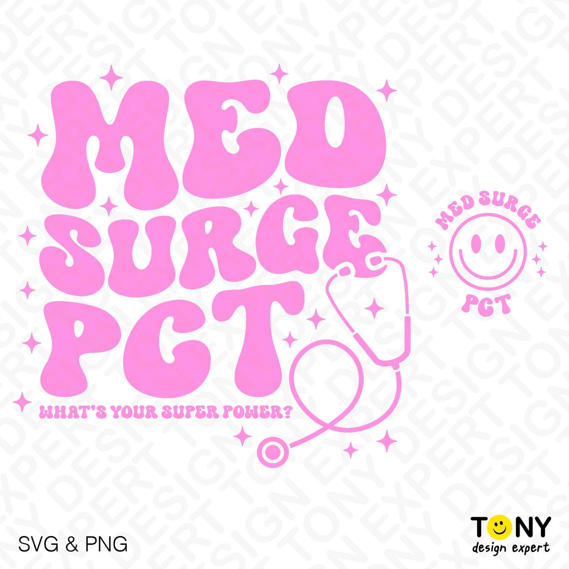 3 Colour Med Surge PCT Svg Png, What’s Your Super Power Svg, Front ...