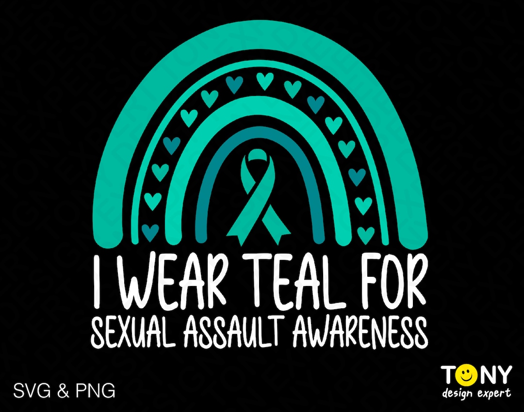 I Wear Teal Svg Png, Sexual Assault Awareness Svg, Teal Ribbon Svg ...
