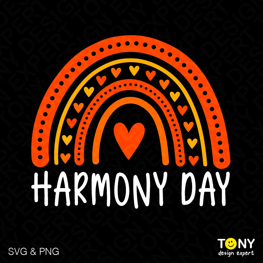 Harmony Day Svg Png, Orange Rainbow Harmony Svg, Trendy Orange Doodle ...