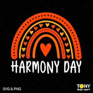 Harmony Day Svg Png, Orange Rainbow Harmony Svg, Trendy Orange Doodle ...