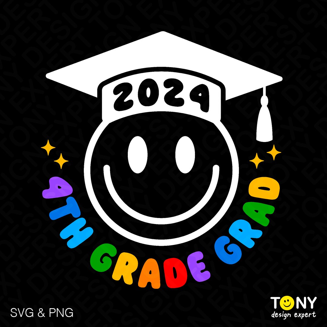 4 Colour Bundle 2024 4th Grade Grad Svg Png, 4th Grade Graduate Svg ...