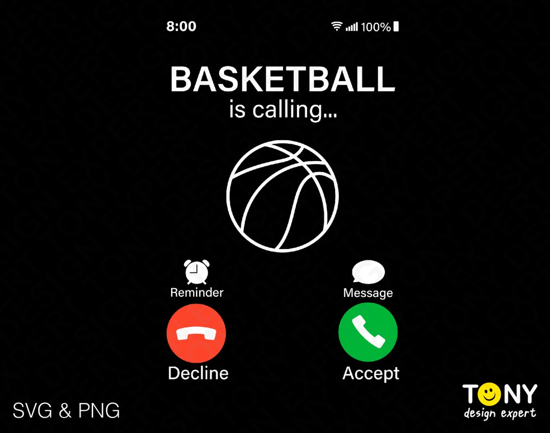 Basketball is Calling Svg Png, Incoming Call Svg, Basketball Svg, Funny ...