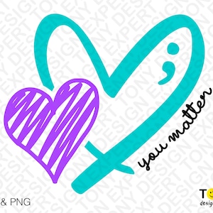 You Matter Svg Png, Semicolon Svg, Mental Health Matter Svg, Anxiety ...
