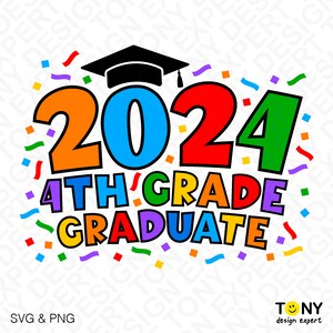 2 Colour Bundle 2024 4th Grade Graduate Svg Png, 4th Grade Graduate Svg ...