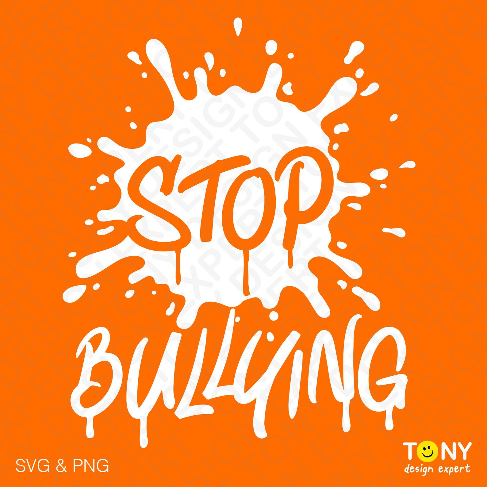 Stop Bullying Graffiti Splatter SVG PNG: Anti Bully Awareness Shirt ...