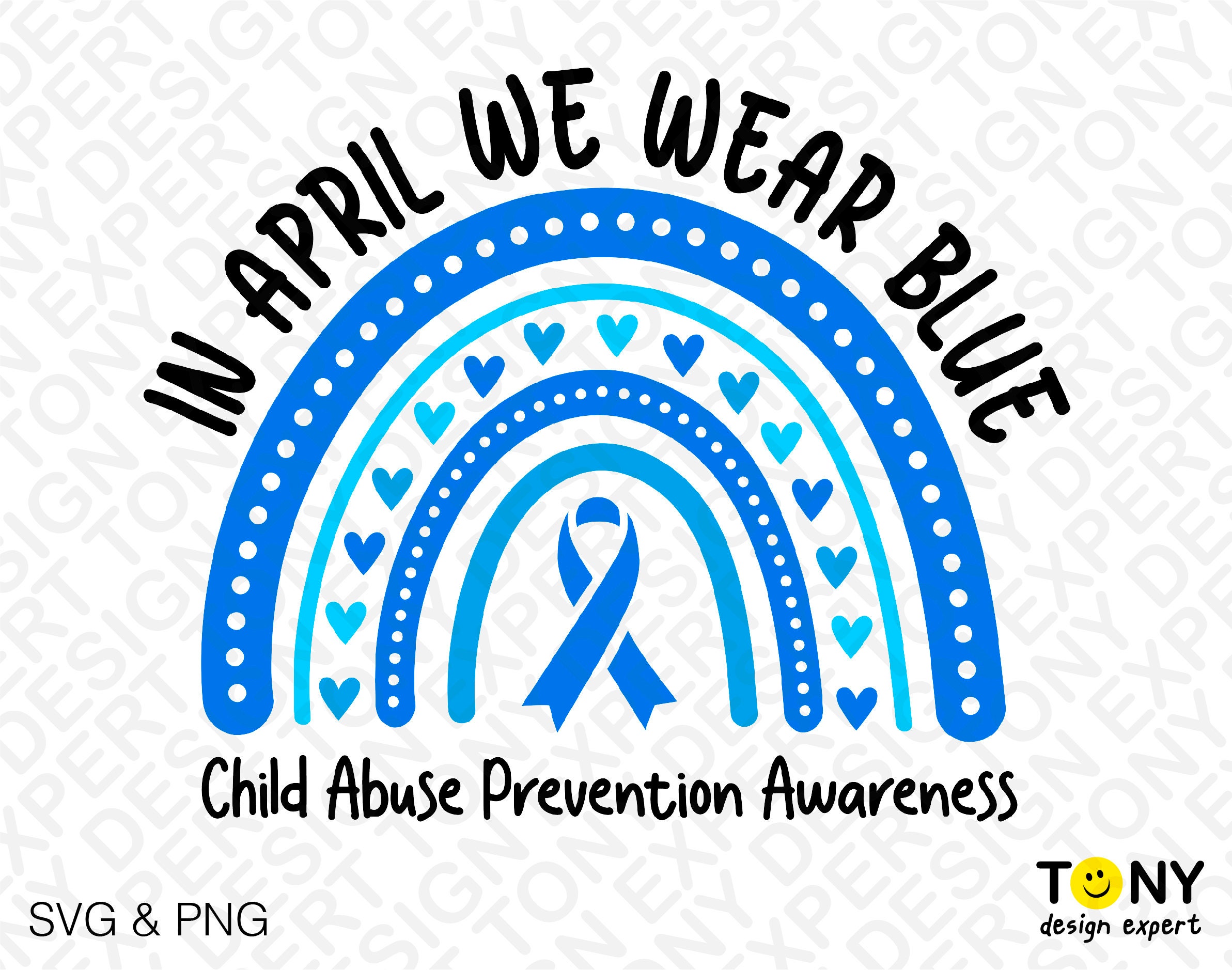 In April We Wear Blue Svg Png, Child Abuse Prevention Awareness Trendy ...