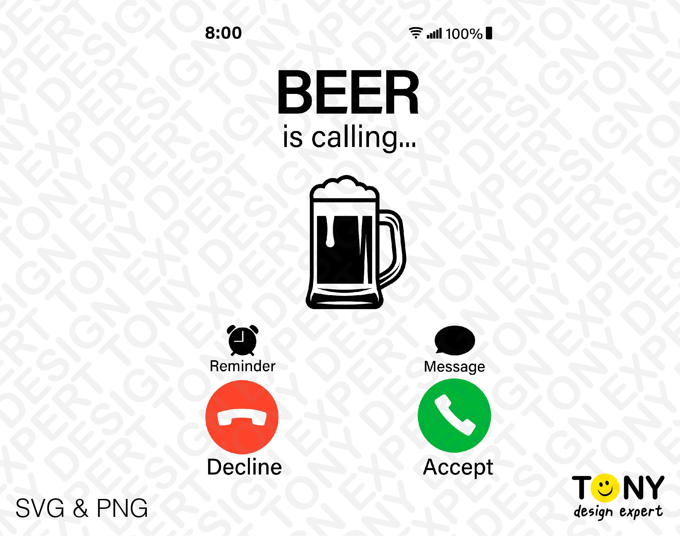 Beer is Calling Svg Png, Incoming Call Svg, Beer Svg, Funny Beer Lover ...