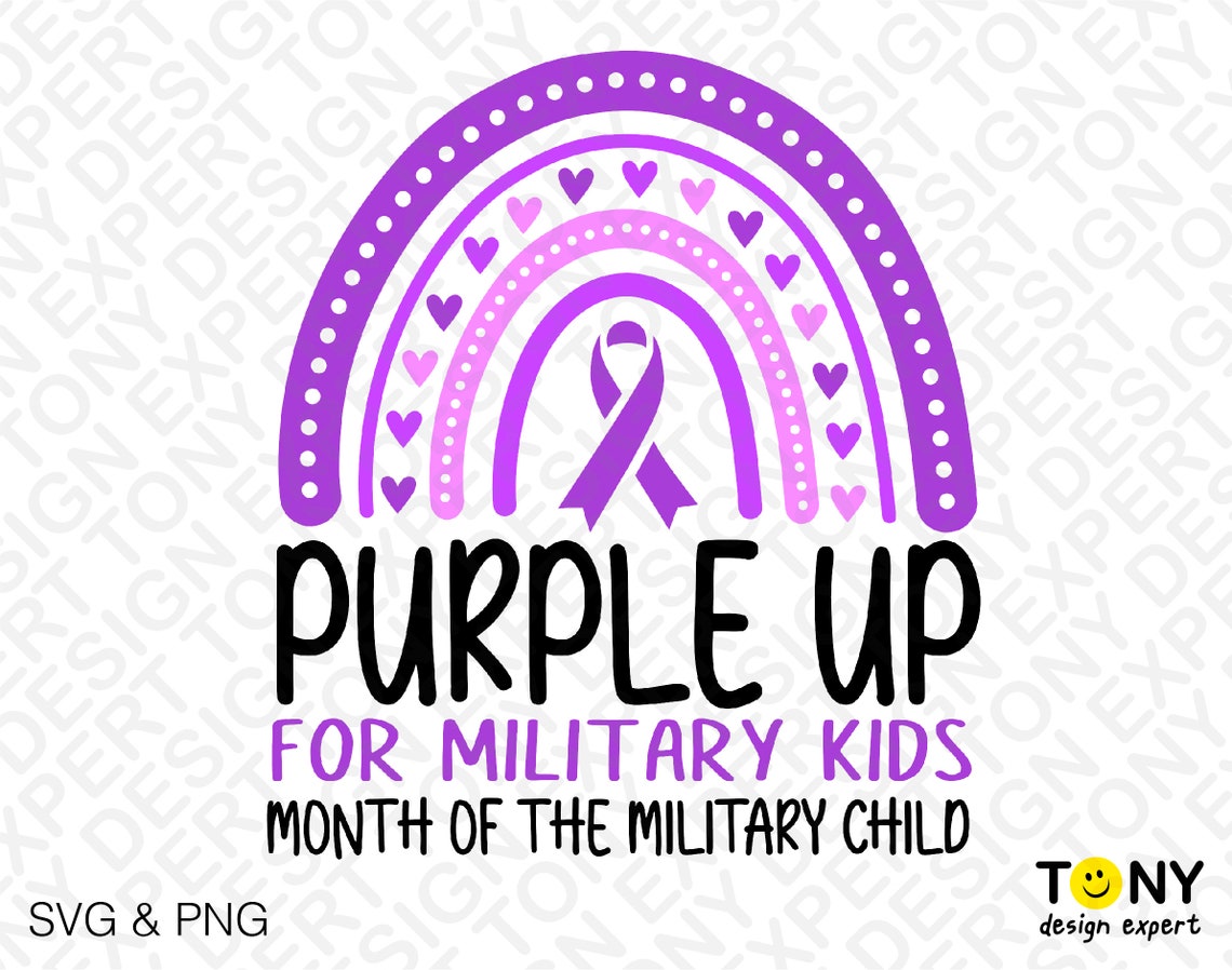 Purple up Svg Png Military Kids Svg Month of Military Child - Etsy