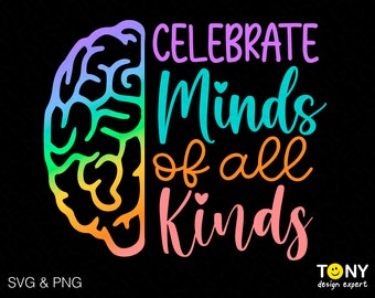 Celebrate Minds of All Kinds Png, Boho Flower Png, Autism Support Png ...