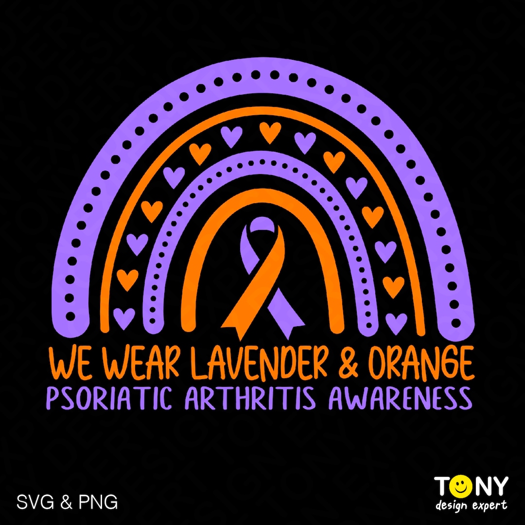 We Wear Lavender and Orange Svg Png, Psoriatic Arthritis Awareness ...