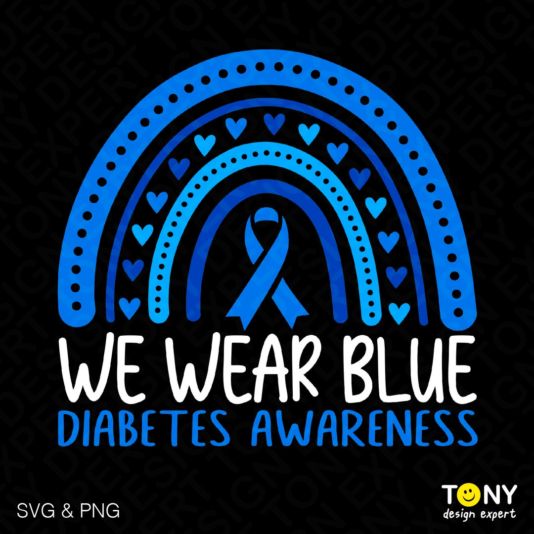 In November We Wear Blue Svg Png, Diabetes Awareness Svg, Type 1 ...