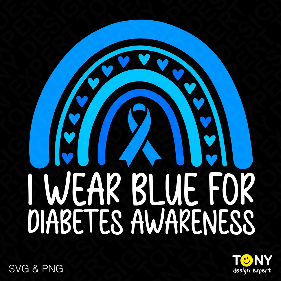 In November I Wear Blue Svg Png, Diabetes Awareness Svg, Type 1 ...