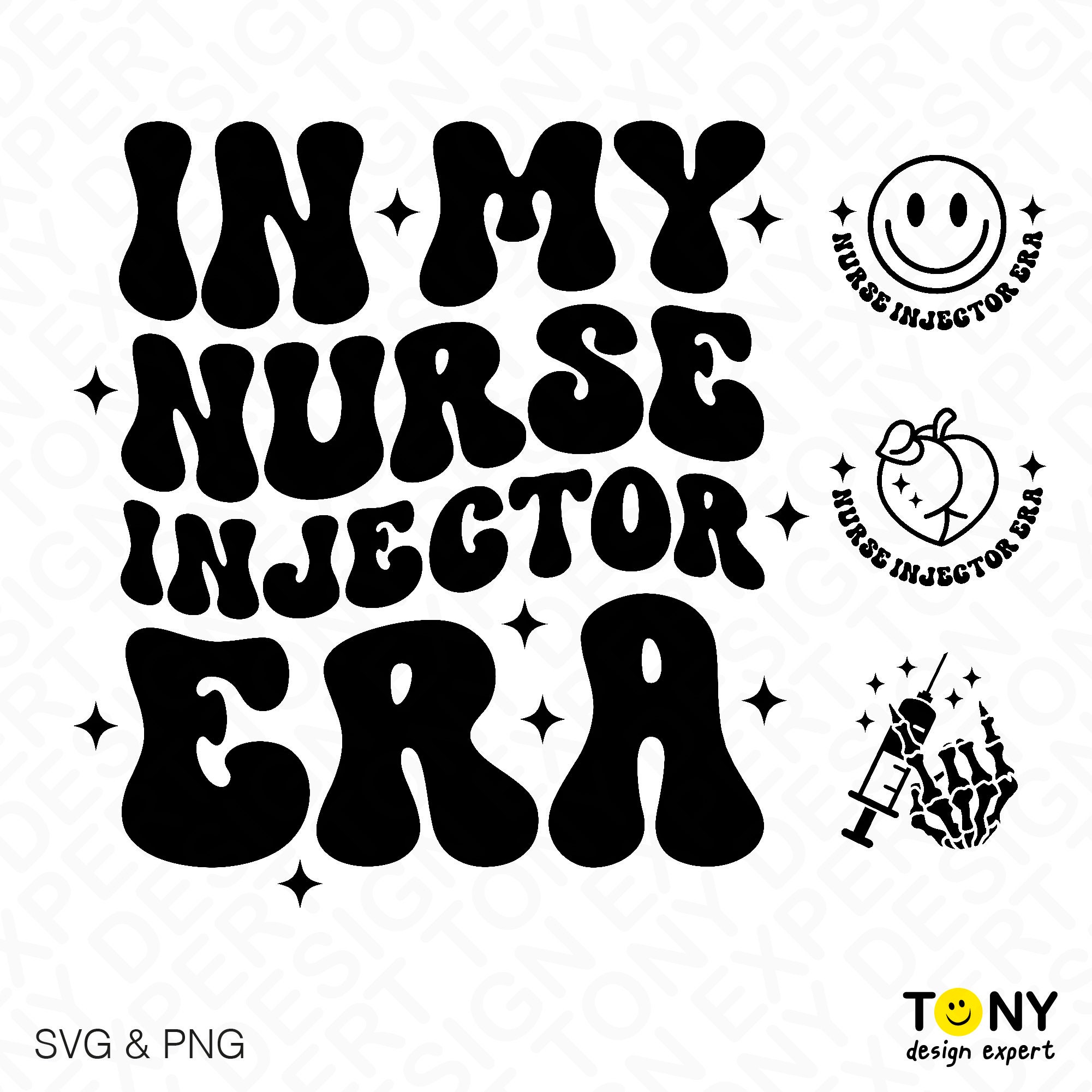 In My Nurse Injector Era Svg Png, Front Pocket Included, Trendy Retro ...