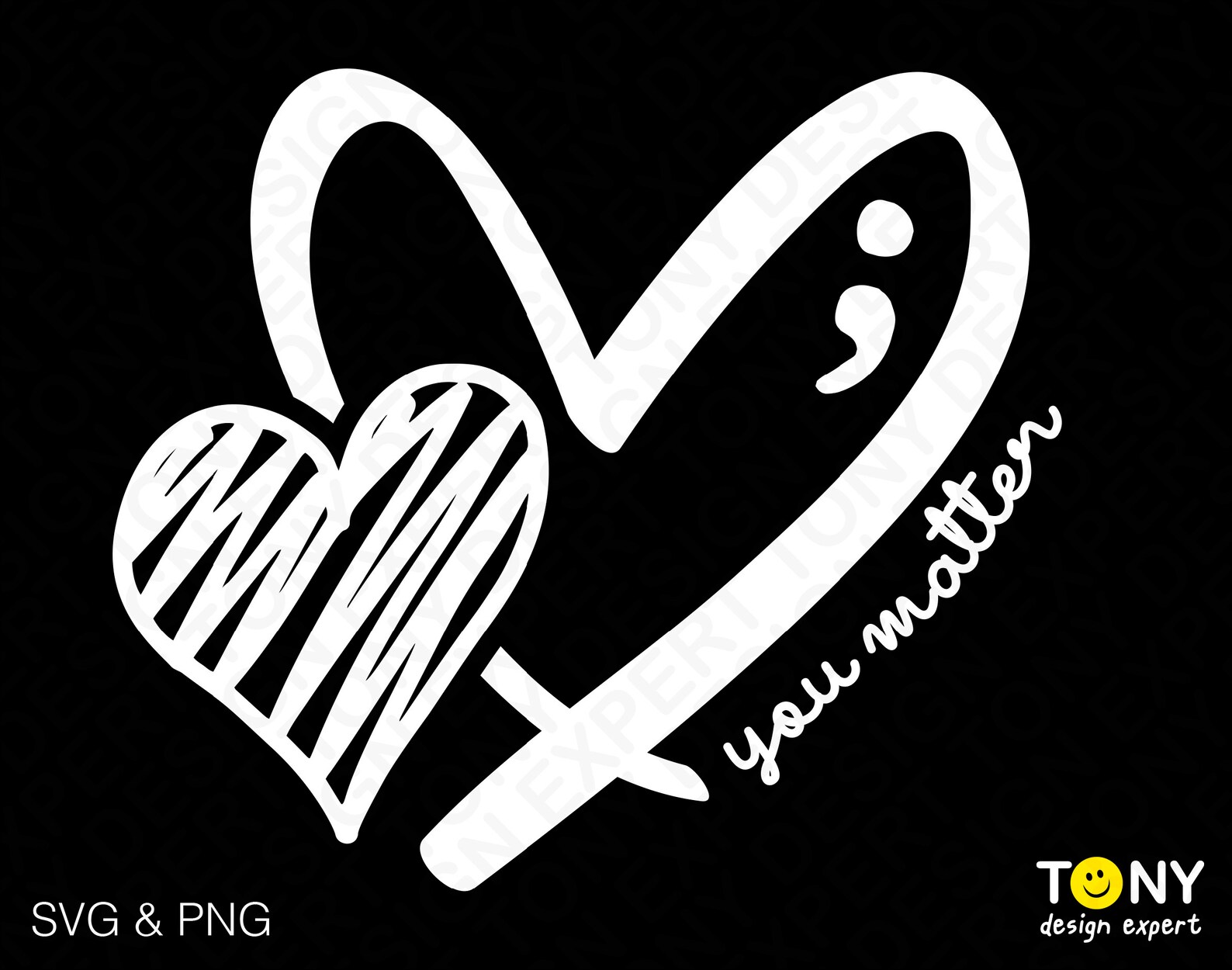 You Matter Svg Png, Semicolon Svg, Mental Health Matter Svg, Anxiety ...
