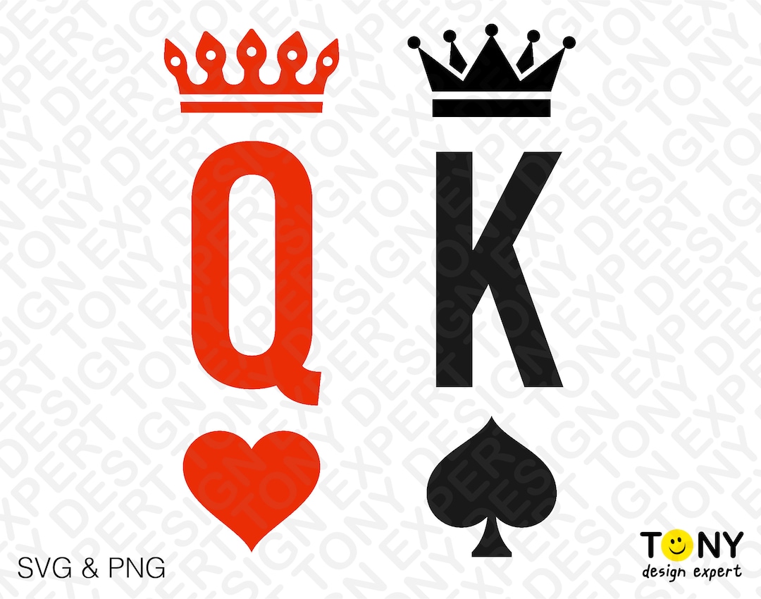 King and Queen Svg Png, playing Card Svg, King of Spades Svg, Queen of ...