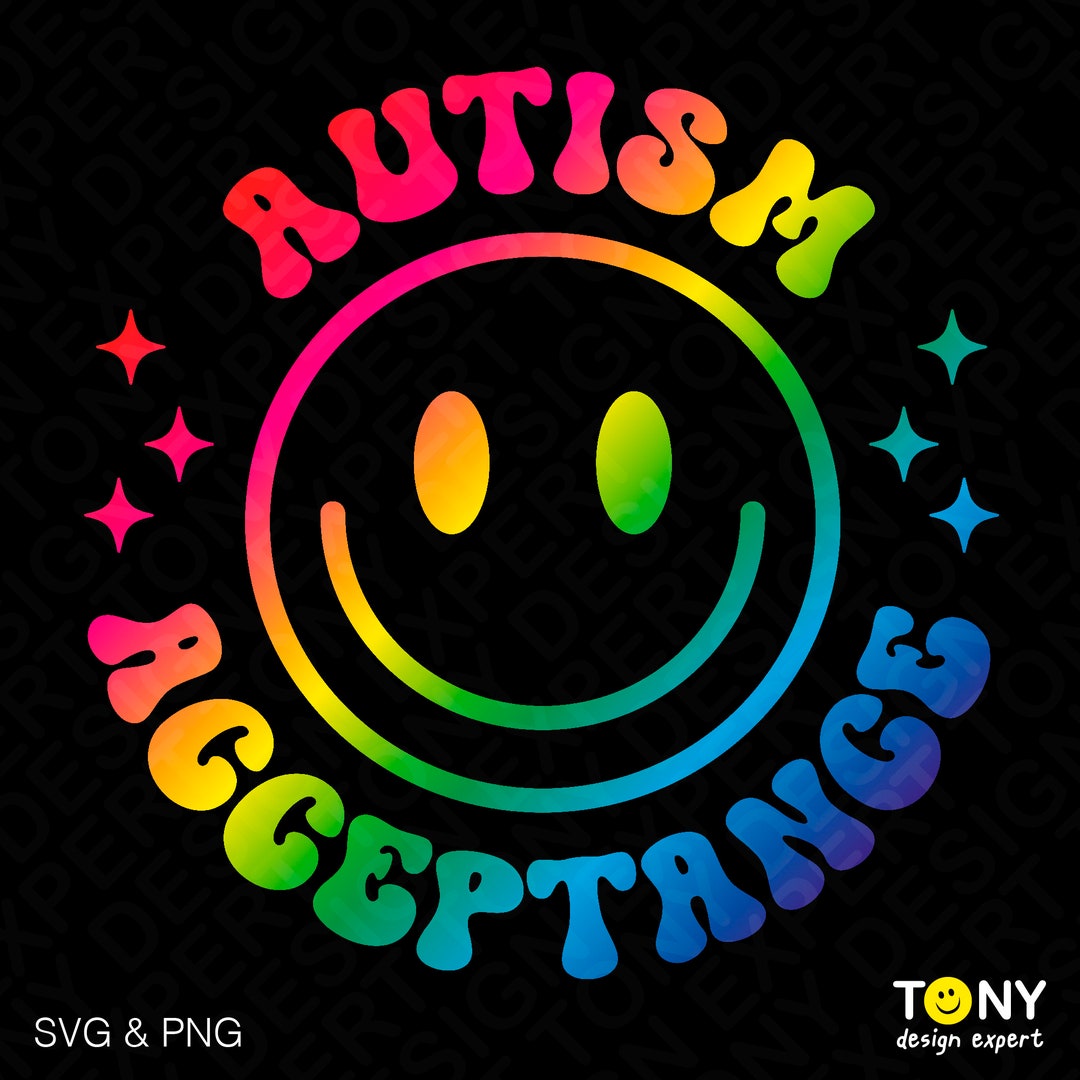 Autism Acceptance Svg Png, Autism Support Svg, Trendy Retro Groovy ...