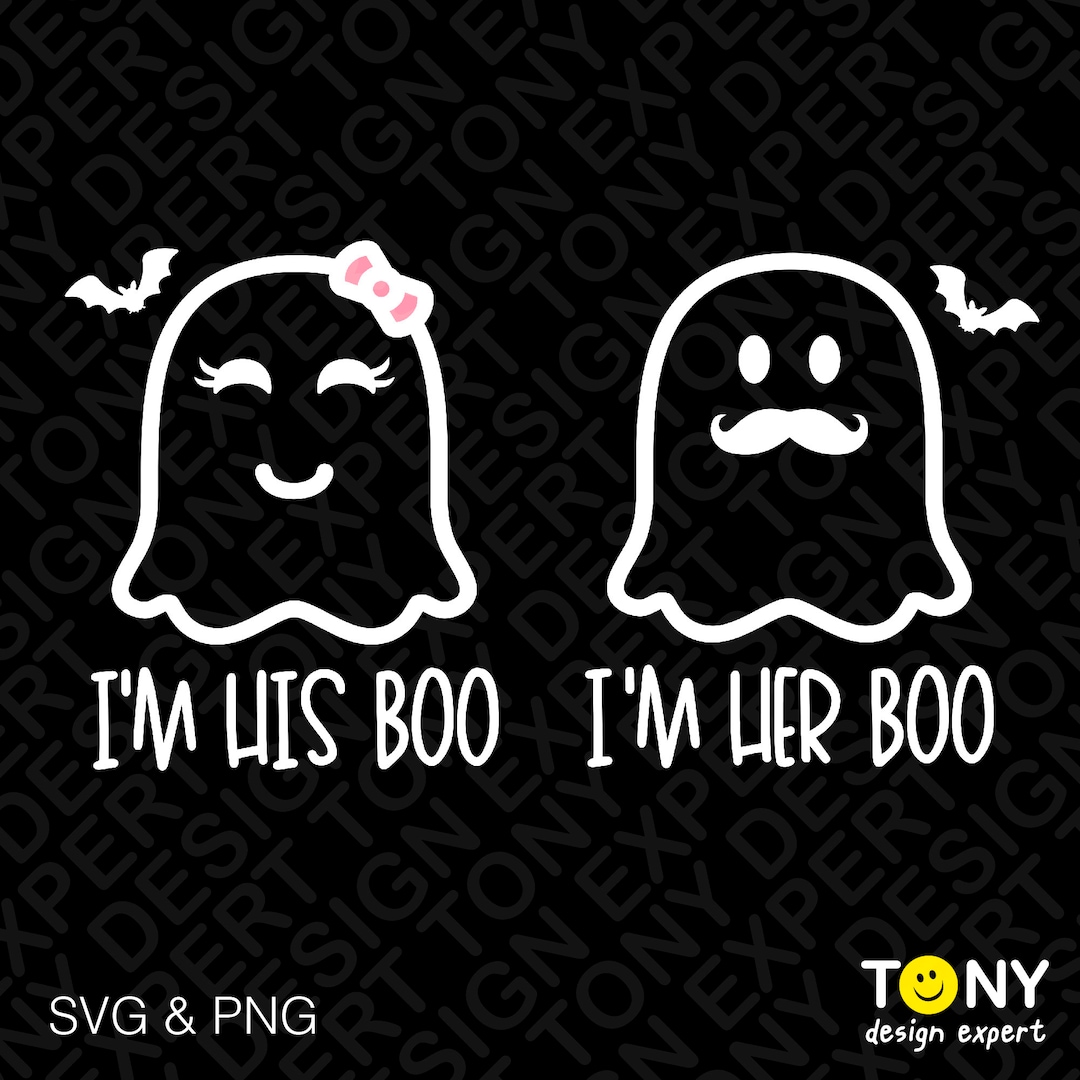 I'm His Boo Svg Png, I'm Her Boo Svg, Couples Halloween Svg, Cute Ghost ...