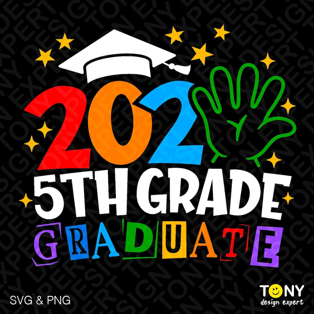 4 Colour Bundle 2025 5th Grade Graduate Svg Png, Fifth Grade Graduate ...