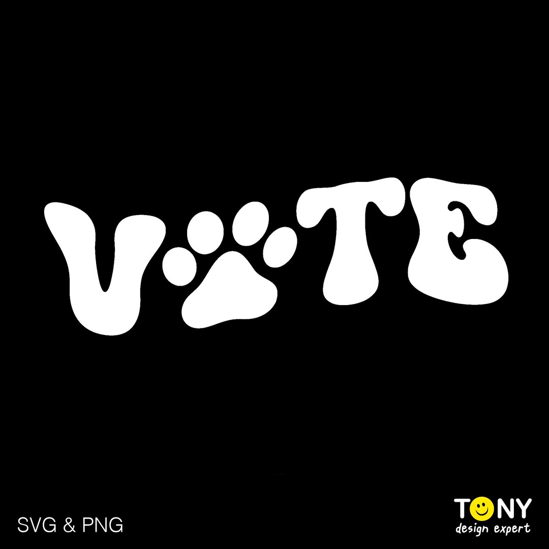 Vote Svg Png, Voter Svg, Election Svg, Dog Paw Print Svg, Funny ...