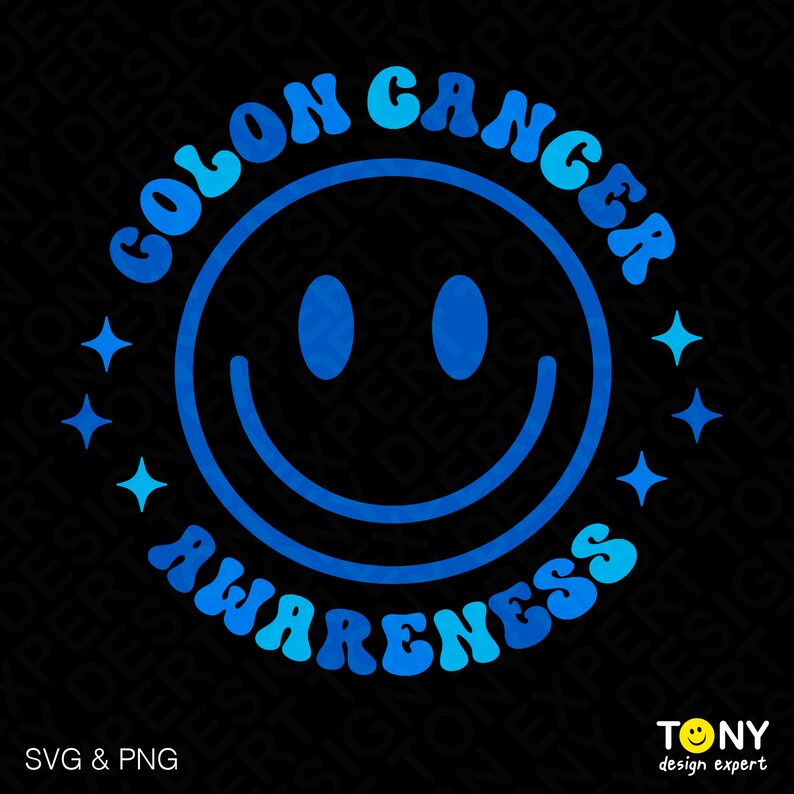 In March We Wear Blue Svg Png, Colon Cancer Awareness Svg, Trendy Retro ...