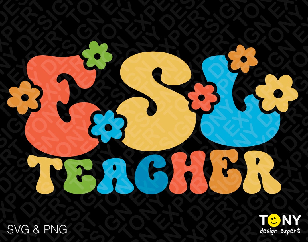 ESL Teacher Svg Png, Multilingual Teacher, English Teacher, Trendy ...