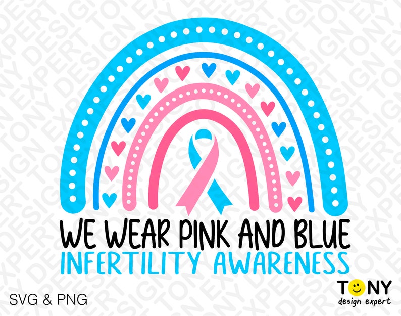 We Wear Pink and Blue Svg Png Infertility Awareness Svg - Etsy
