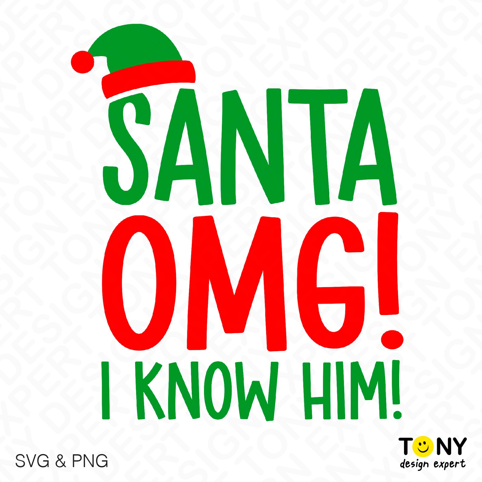 Santa Omg I Know Him Svg Png, Funny Santa Christmas Svg, Trendy Santa ...